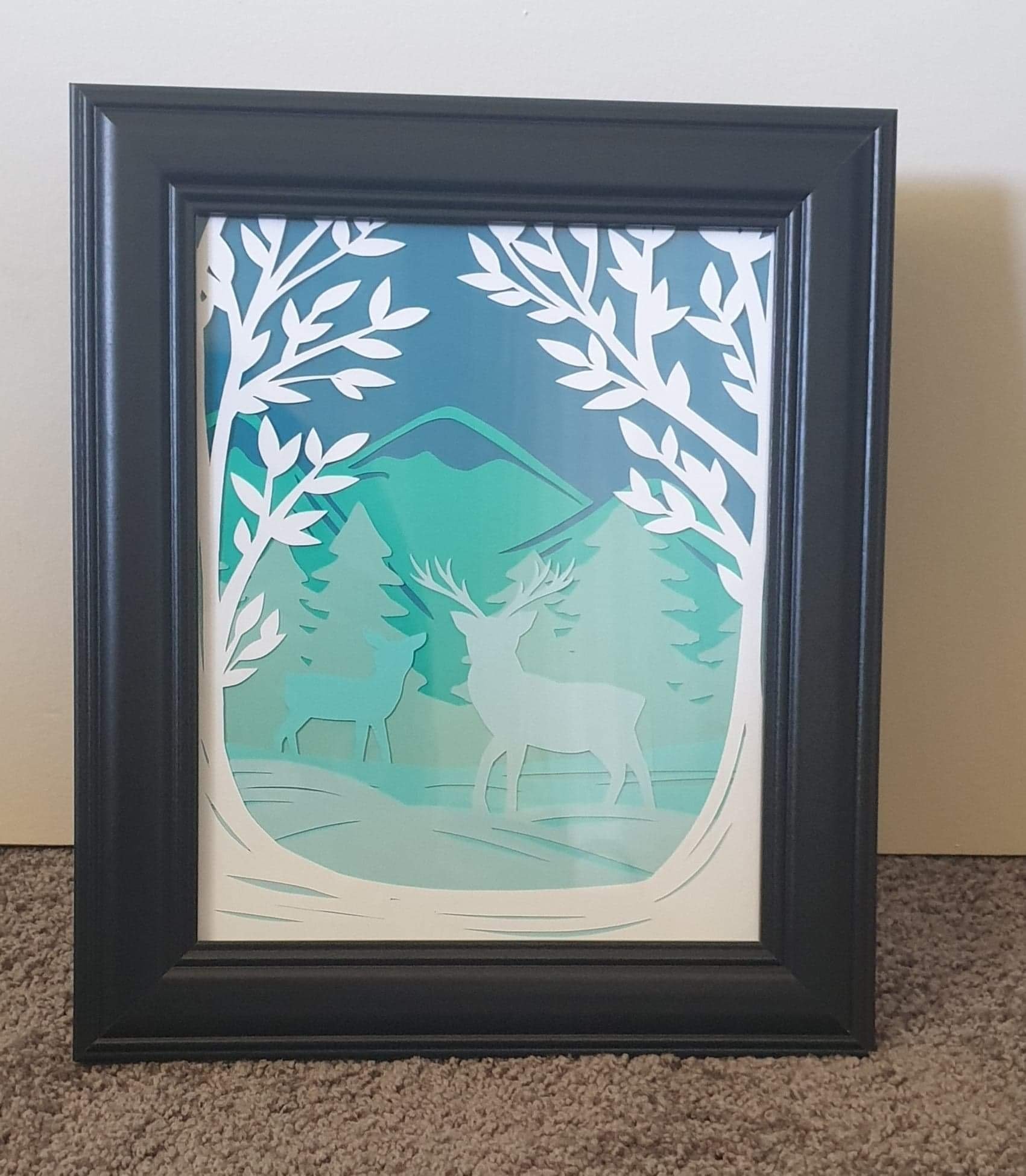 Layered papercut| paper cut| Forest papercut