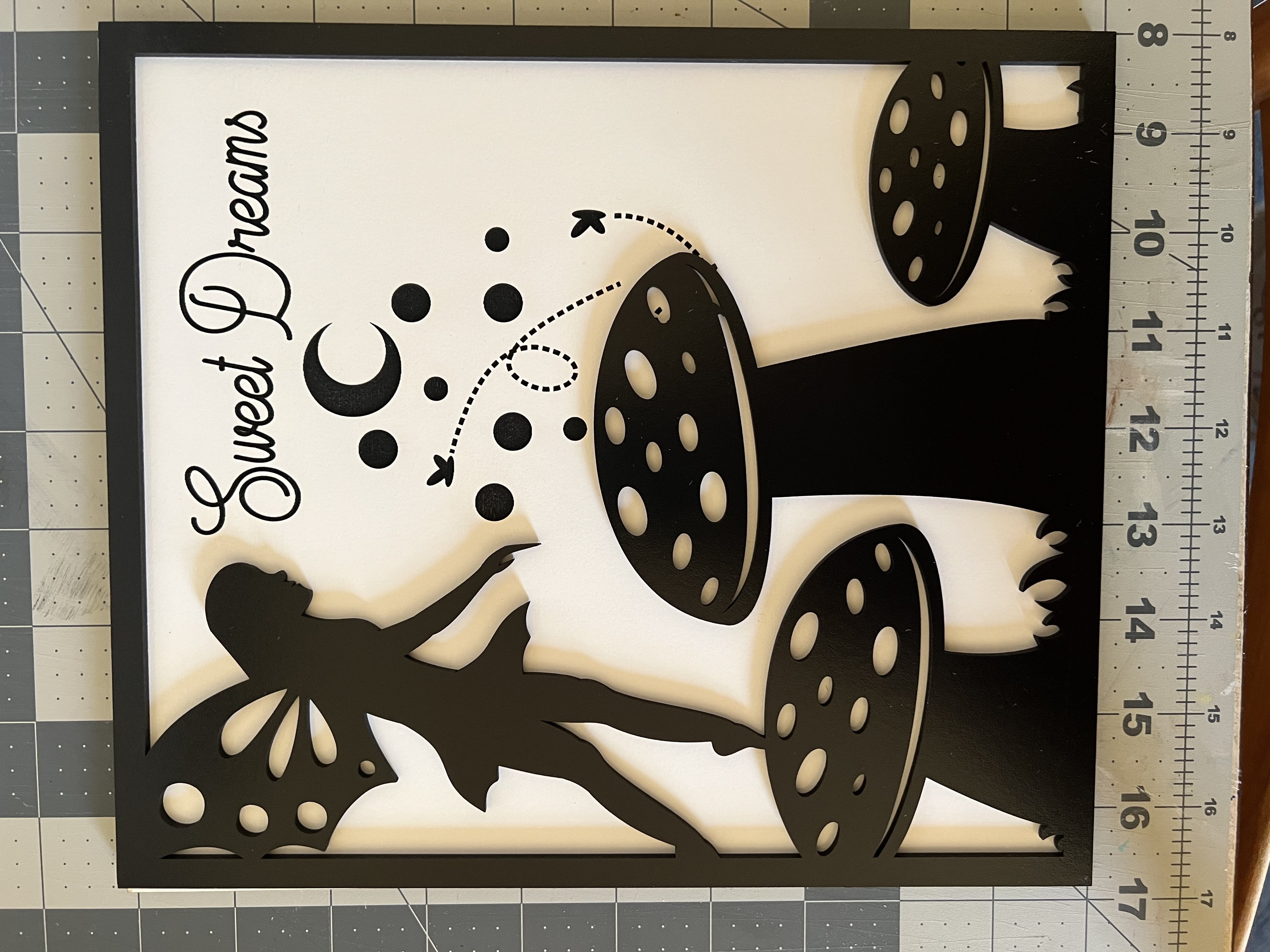Woodland Fairy at Mushroom Garden at Night Decal Set
