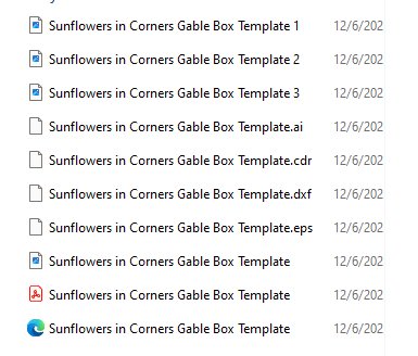 Folk Style Embellish Gable Window Gift Box Template SVG