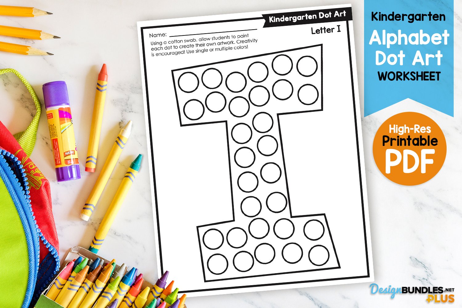 Alphabet Dot Art, Capital I