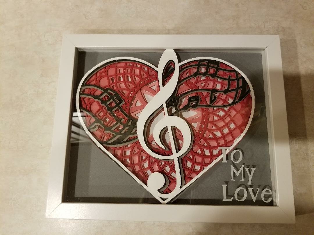 Music laser cut file - dedicated to the Love of Music