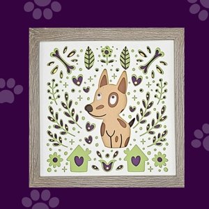 Paper cut| Layered papercut|Dog papercut