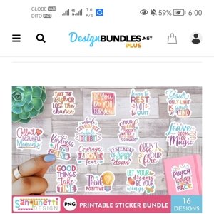 Positivity and Inspirational and sticker bundle
