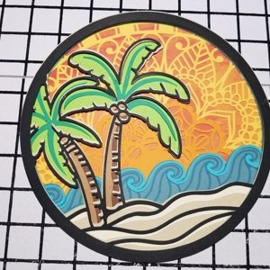 3D Beach Mandala Bundle, Layered Mandala, SVG, 3D Dolphin