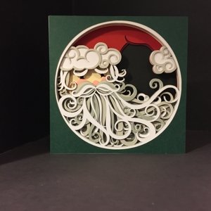 3D SANTA SVG - CHRISTMAS SVG (1622605) | Paper Cutting | Design Bundles