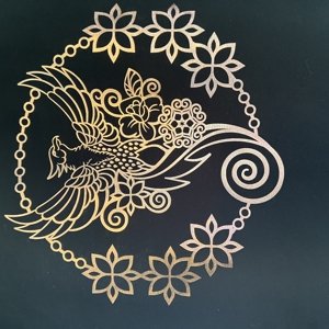 Decorative Phoenix with Floral Arrangement SVG