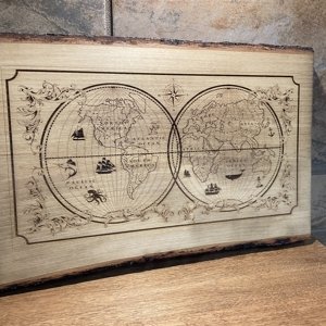Vintage World map - laser engraving vector file