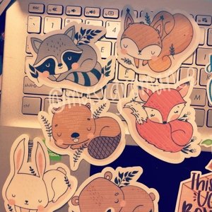 Cute Sleeping Animals Printable Stickers for Cricut
