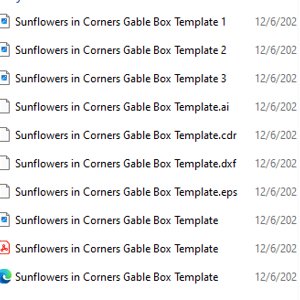 Folk Style Embellish Gable Window Gift Box Template SVG