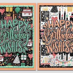 Happy Birthday Wishes, Hand Lettered, Cut File