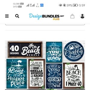 Beach Bundle SVG 40 designs Summer SVG bundle (1327449)