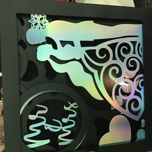 3D Cardstock svg / Paper Shadow box Template - 203mm x 203mm