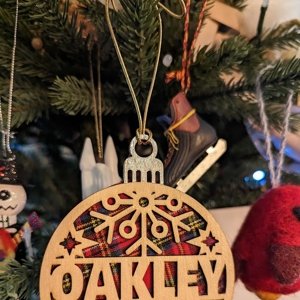 Name Christmas Ornaments - laser cut file, SVG DXF plans