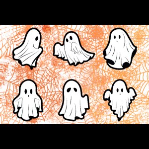 Retro Ghost Vector Clipart | 9 variations