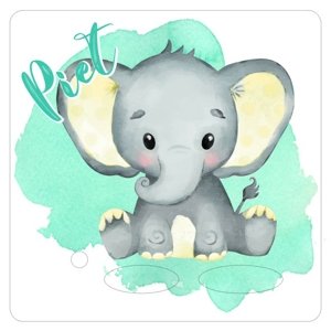 Baby Elephant, PNG, EPS, SVG, yellow color, Clip (480678)